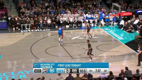 布鲁克林篮网_NBA常规赛：雷霆129-121篮网_大型打劫现场！卡森华莱士化身悍匪连续抢断彻底打出气势_高清1080P在线观看平台_腾讯视频