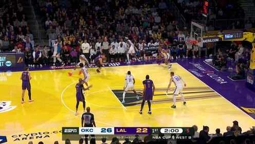 洛杉矶湖人_NBA杯小组赛：雷霆101-93湖人_雷霆vs湖人五佳球克内克特飞天暴扣哈滕单臂大帽克内克特_高清1080P在线观看平台_腾讯视频