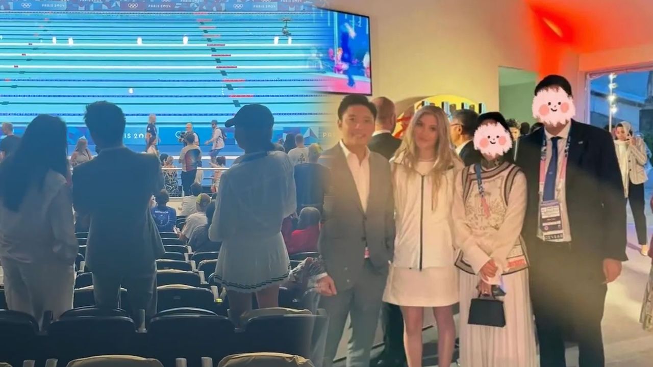 谷爱凌霍启山现身巴黎游泳馆，谷爱凌与路人打招呼，霍启山跟谷妈热聊_高清1080P在线观看平台_腾讯视频