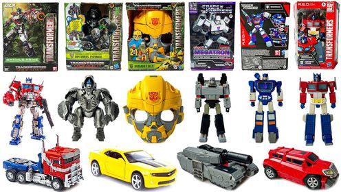 变形金刚模玩：变形金刚玩具一键变形展示，大黄蜂面具，猩猩超人，挖掘机，擎天柱_高清1080P在线观看平台_腾讯视频